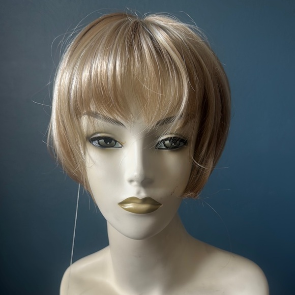Hair | Tan Short Layered Wig With Sideswept Bangs | Poshmark